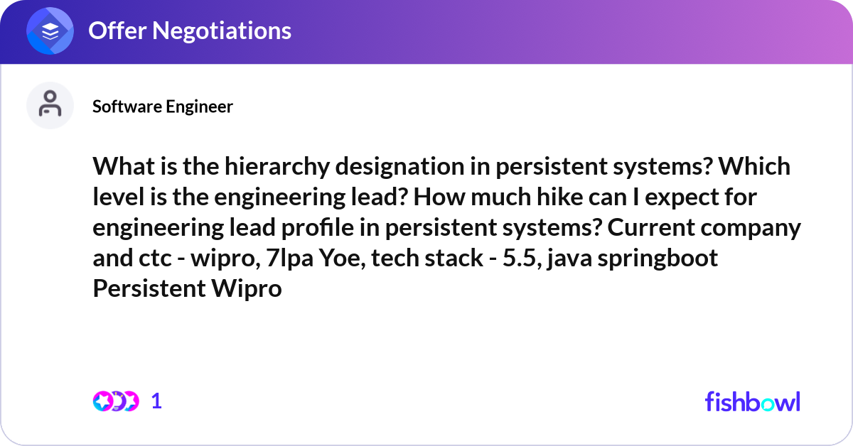 What is the hierarchy designation in persistent sy... | Fishbowl