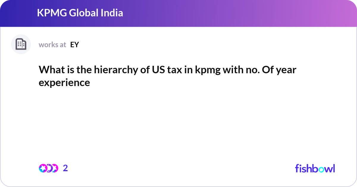 What is the hierarchy of US tax in kpmg with no. O... | Fishbowl