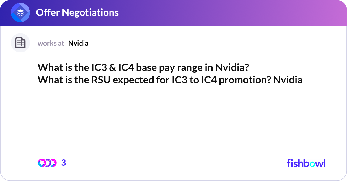 What is the IC3 & IC4 base pay range in Nvidia? Wh... | Fishbowl