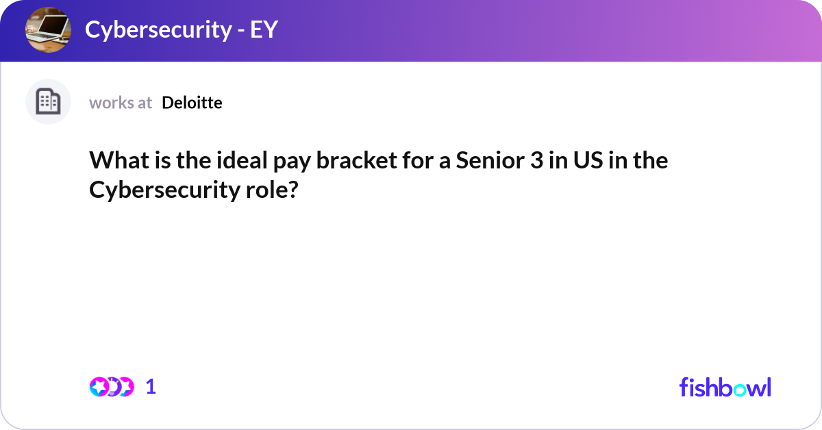 What is the ideal pay bracket for a Senior 3 in US... | Fishbowl