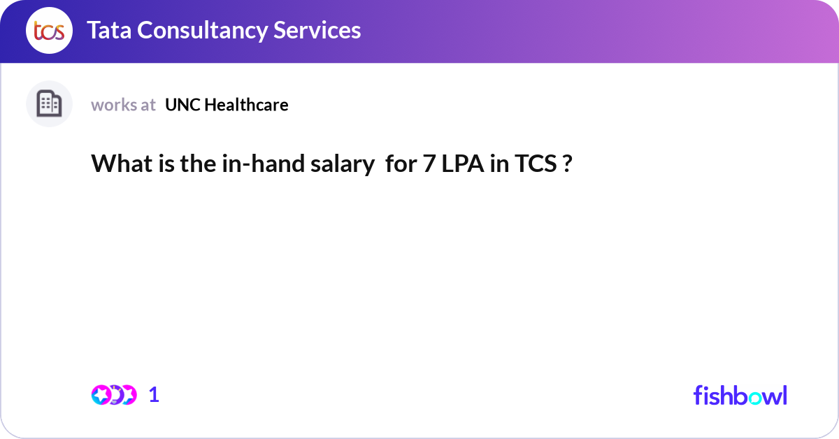 What is the in-hand salary for 7 LPA in TCS ? | Fishbowl