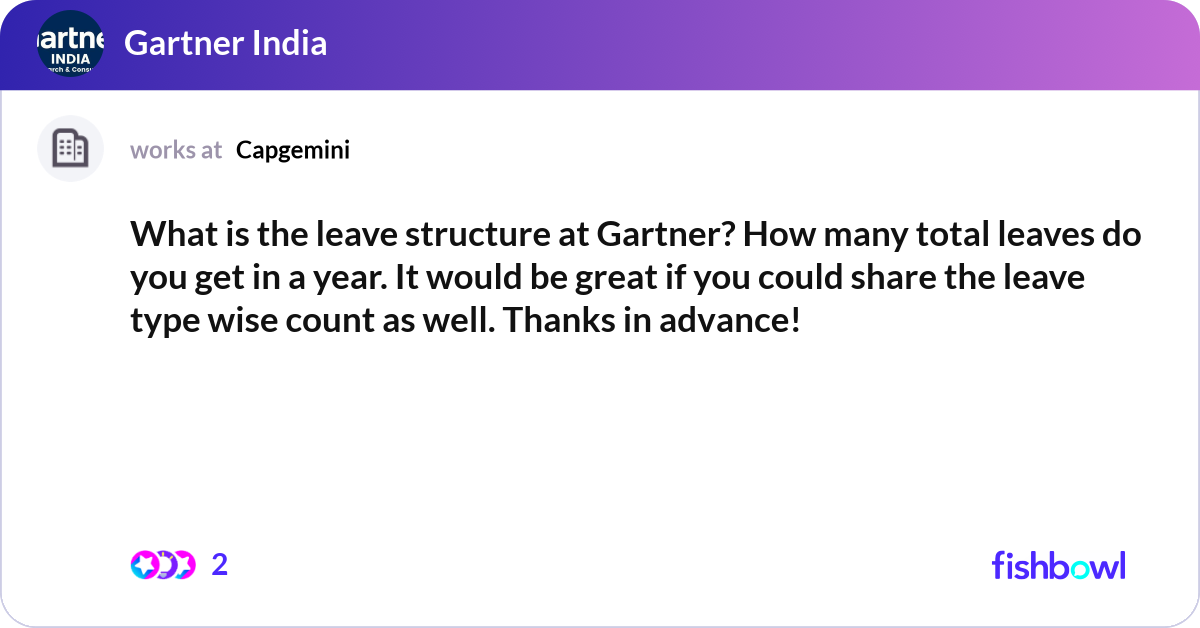 What is the leave structure at Gartner? How many t... | Fishbowl