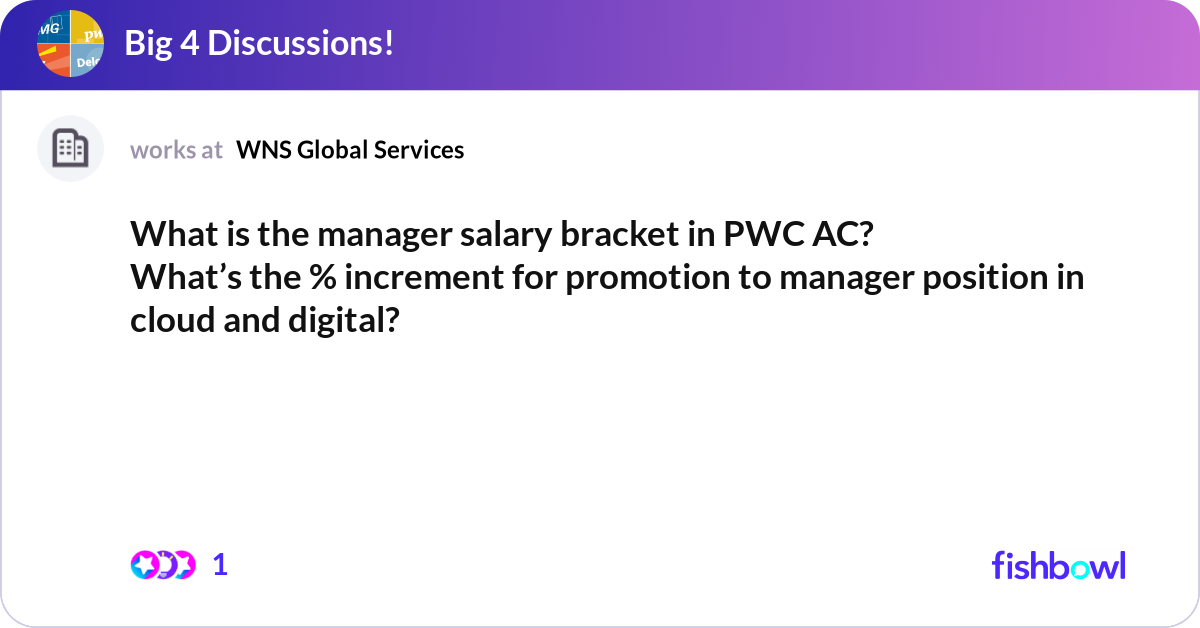 What is the manager salary bracket in PWC AC? What... | Fishbowl
