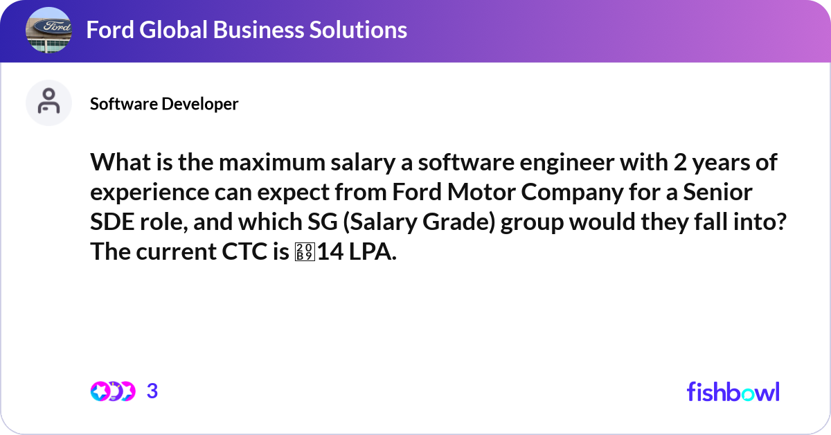 What is the maximum salary a software engineer wit... | Fishbowl