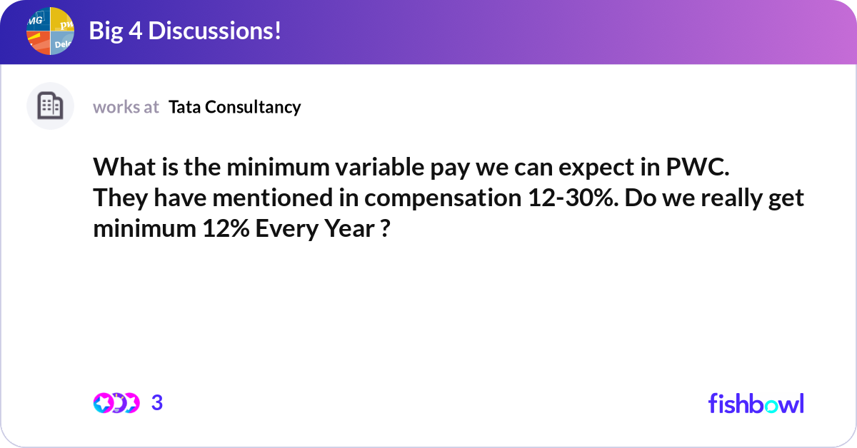 What is the minimum variable pay we can expect in ... | Fishbowl