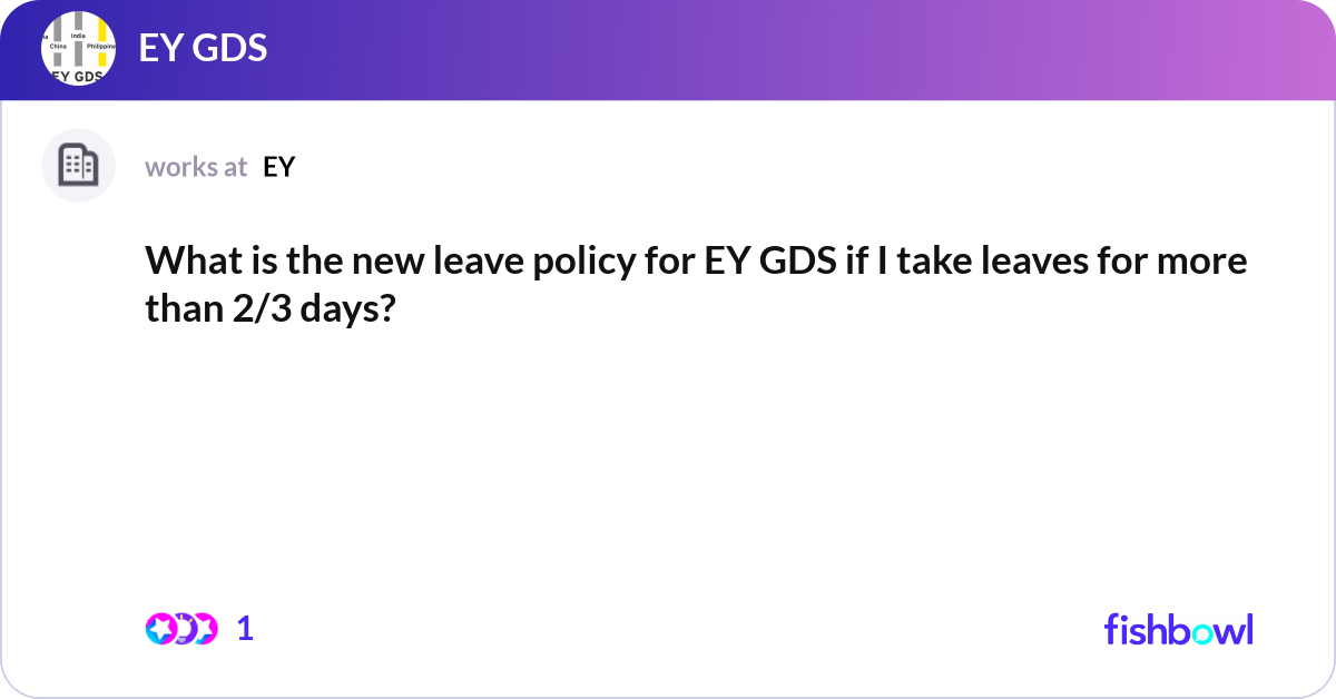 What is the new leave policy for EY GDS if I take ... | Fishbowl