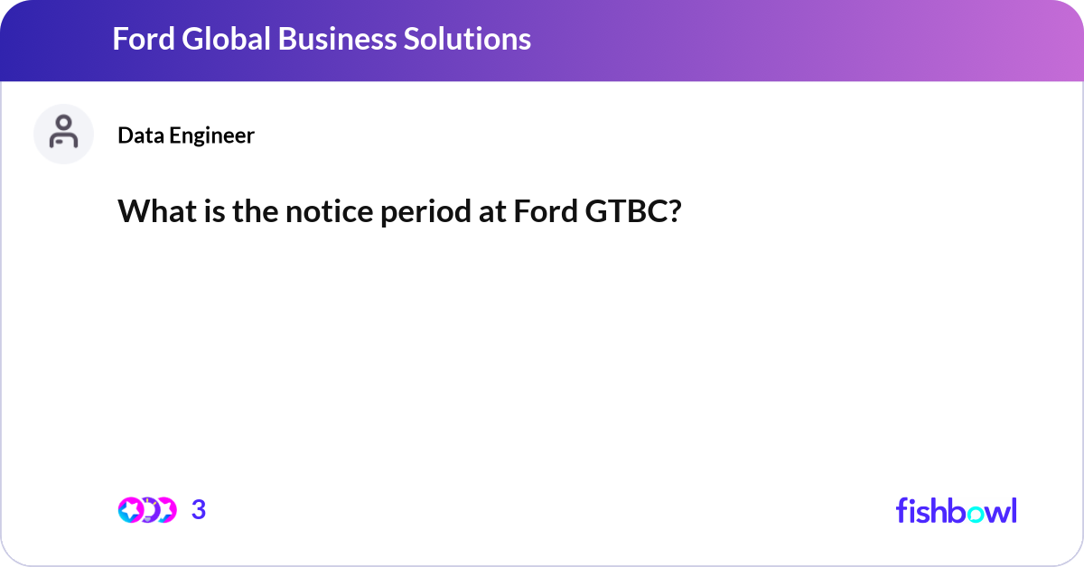 What is the notice period at Ford GTBC? | Fishbowl