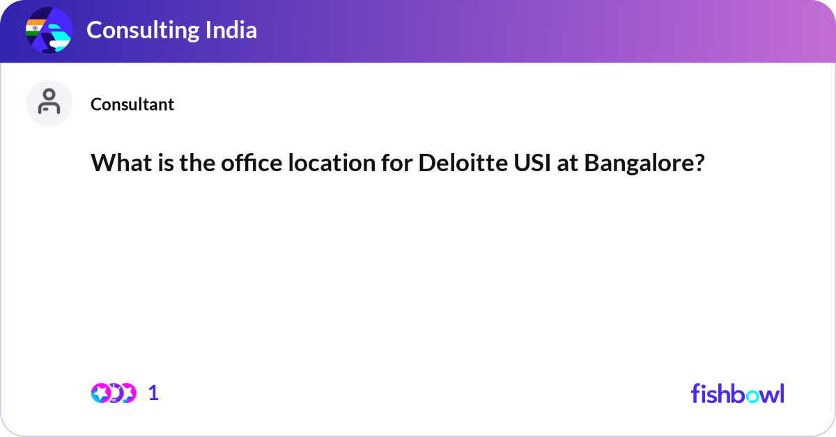 What is the office location for Deloitte USI at Ba... | Fishbowl
