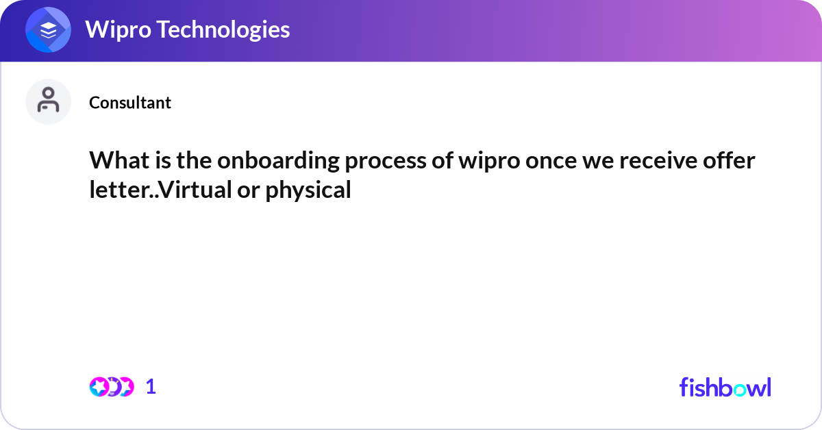 What is the onboarding process of wipro once we re... | Fishbowl