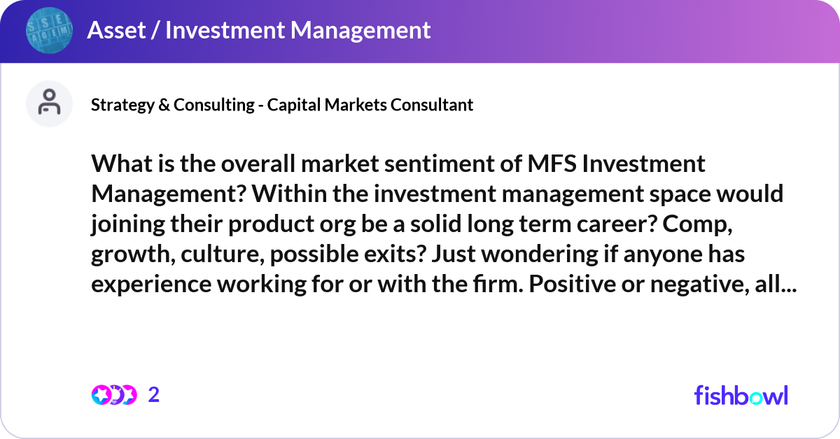 What is the overall market sentiment of MFS Invest... | Fishbowl