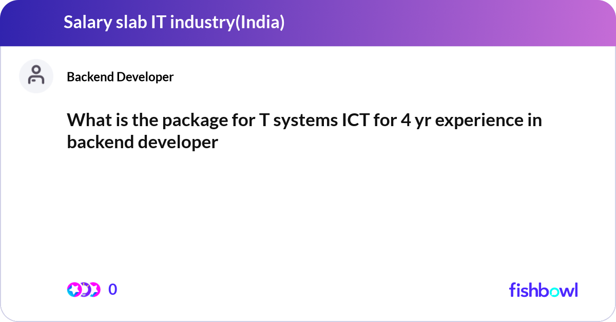 What is the package for T systems ICT for 4 yr exp... | Fishbowl