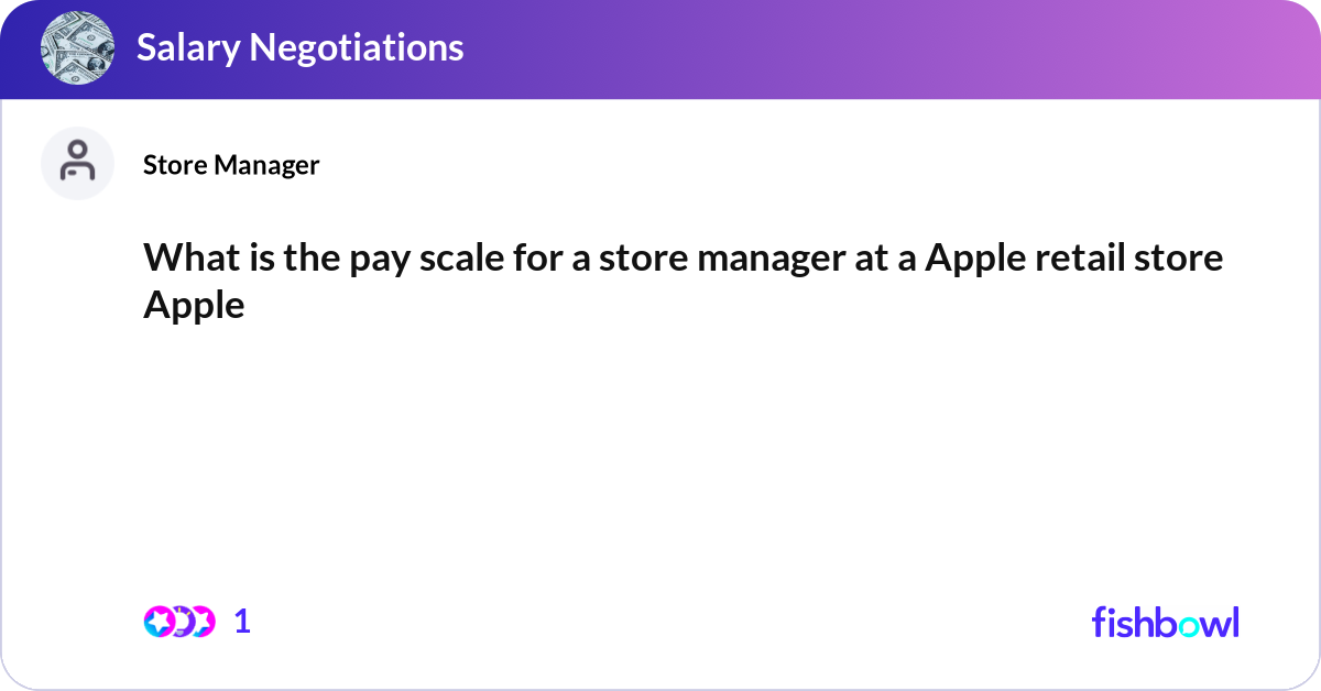 What is the pay scale for a store manager at a App... | Fishbowl
