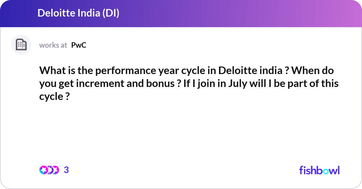 What is the performance year cycle in Deloitte ind... | Fishbowl