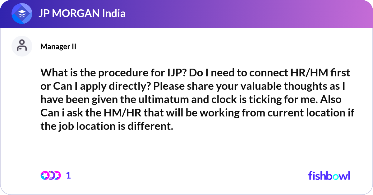 What is the procedure for IJP? Do I need to connec... | Fishbowl