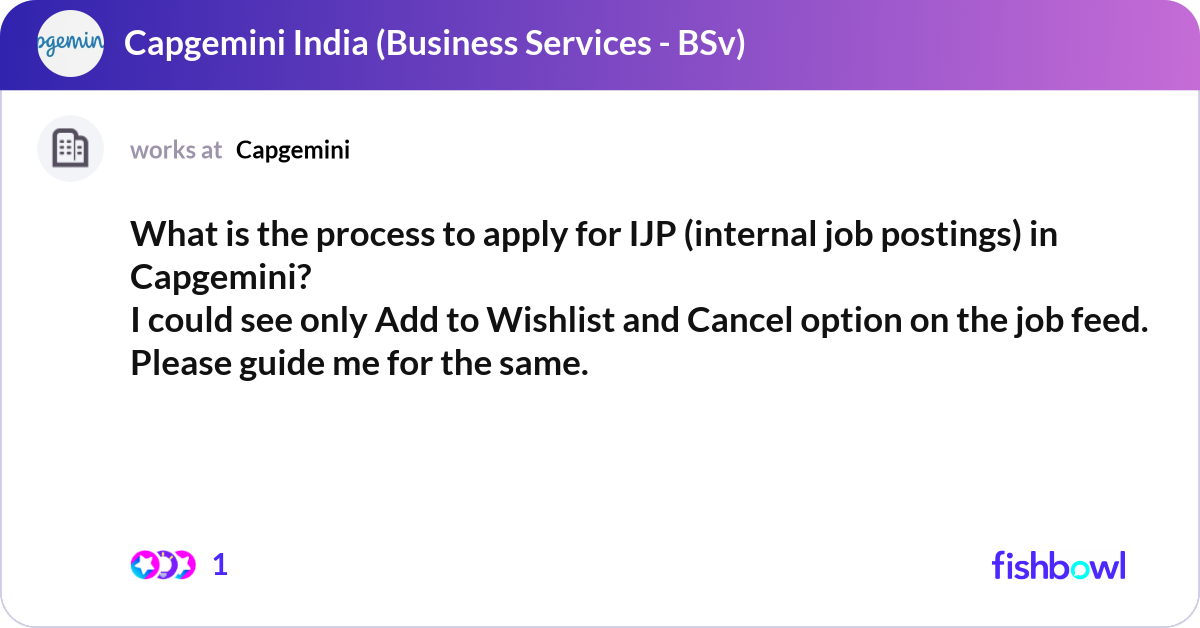 What is the process to apply for IJP (internal job... | Fishbowl