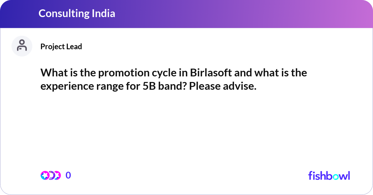 What is the promotion cycle in Birlasoft and what ... | Fishbowl