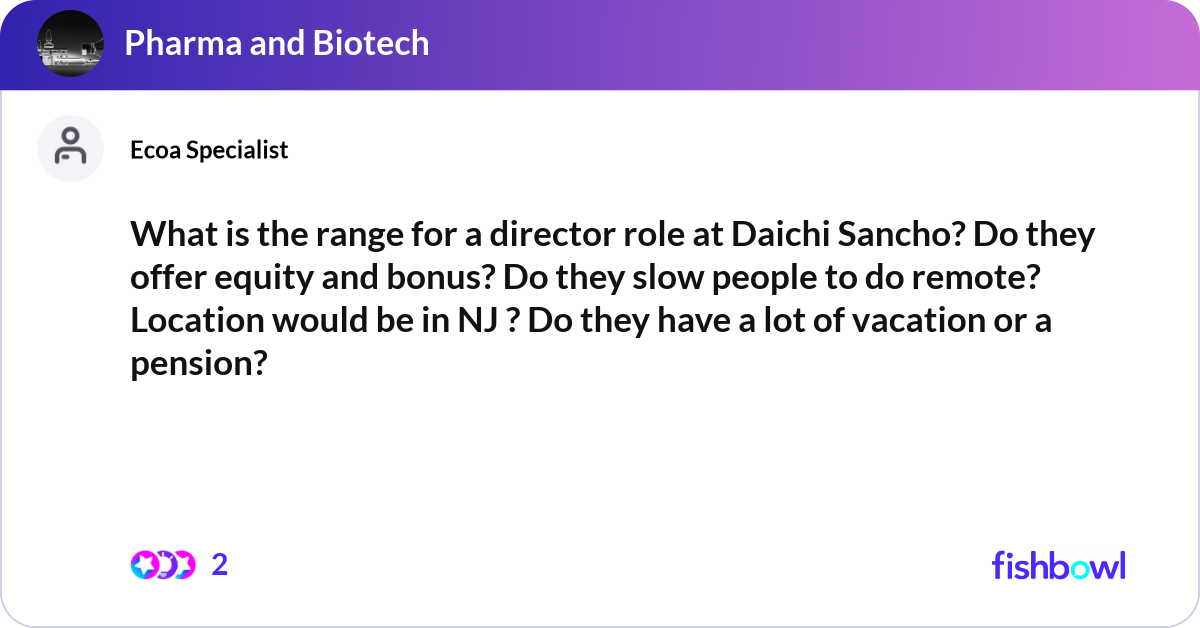 What is the range for a director role at Daichi Sa... | Fishbowl