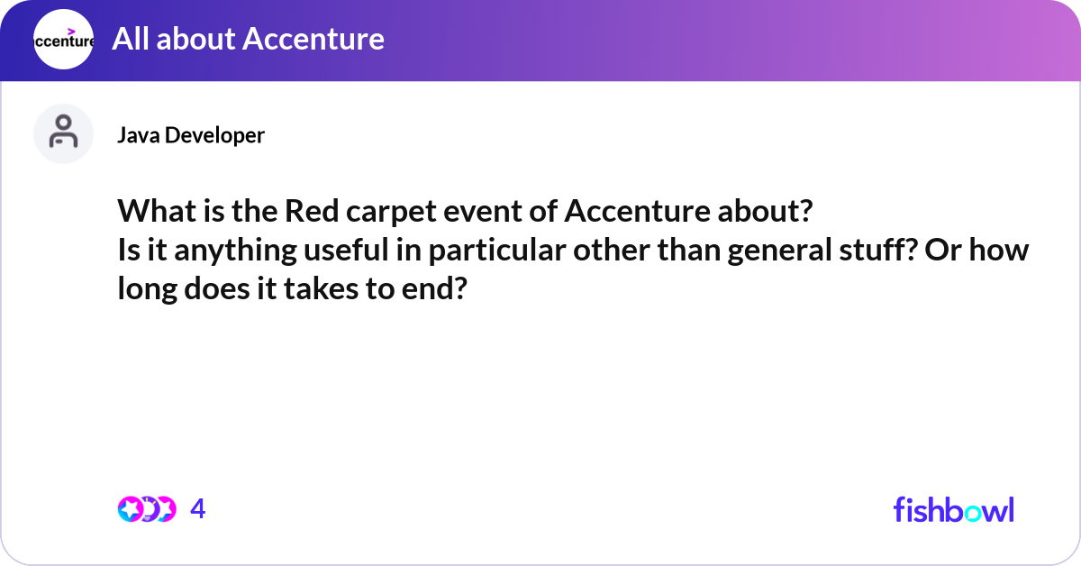 What is the Red carpet event of Accenture about? I... | Fishbowl