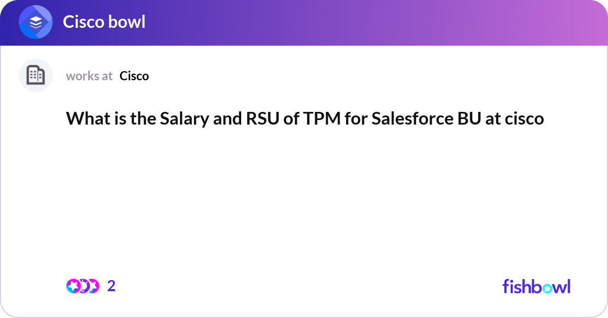 What is the Salary and RSU of TPM for Salesforce B... | Fishbowl