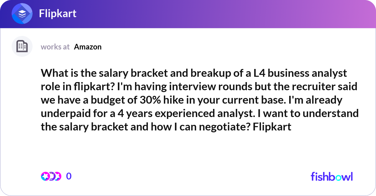 What is the salary bracket and breakup of a L4 bus... | Fishbowl