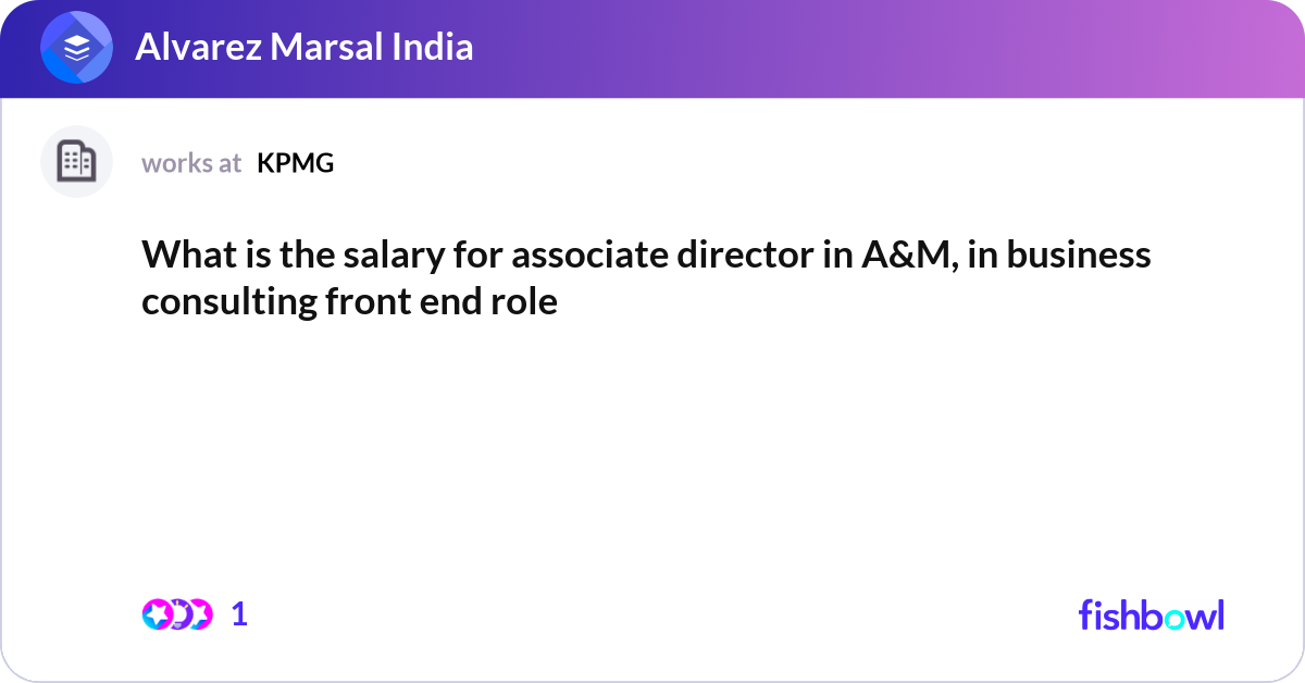 What is the salary for associate director in A&M, ... | Fishbowl