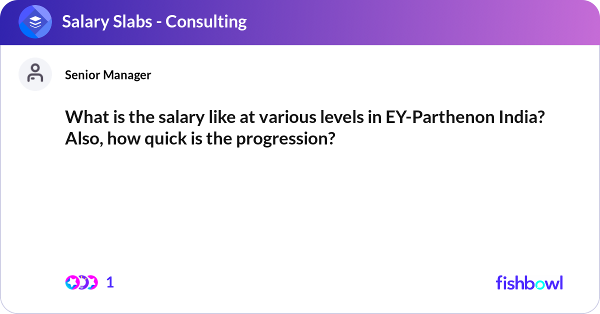 What is the salary like at various levels in EY-Pa... | Fishbowl