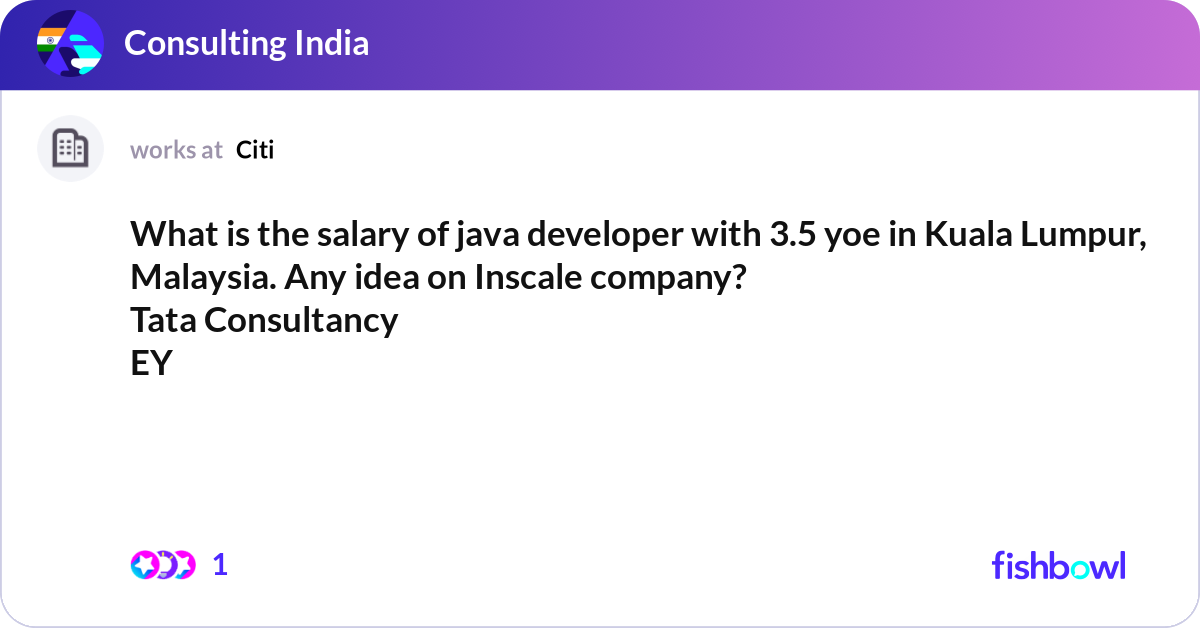 What is the salary of java developer with 3.5 yoe ... | Fishbowl
