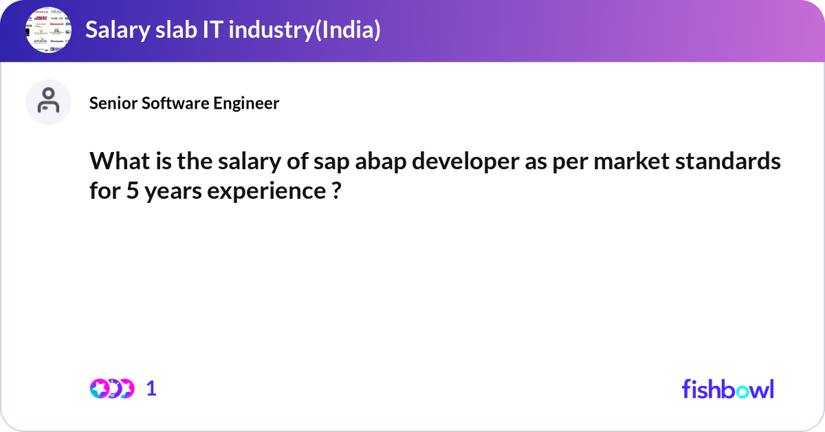 What is the salary of sap abap developer as per ma... | Fishbowl
