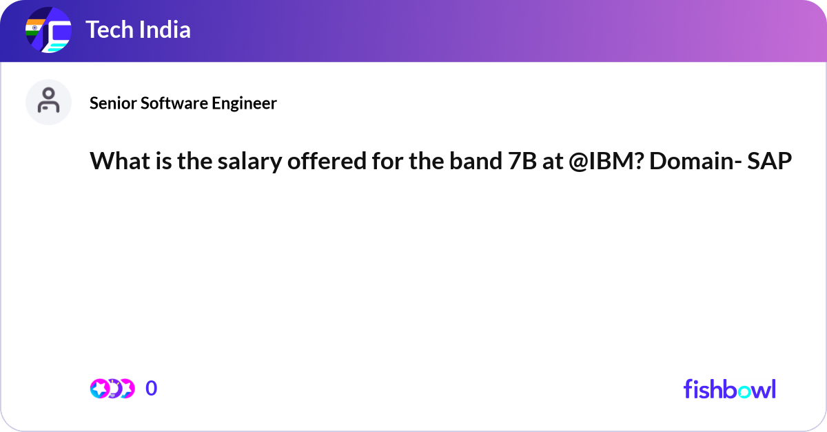 What is the salary offered for the band 7B at @IBM... | Fishbowl