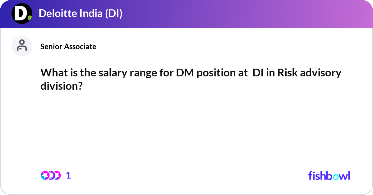 What is the salary range for DM position at DI in... | Fishbowl