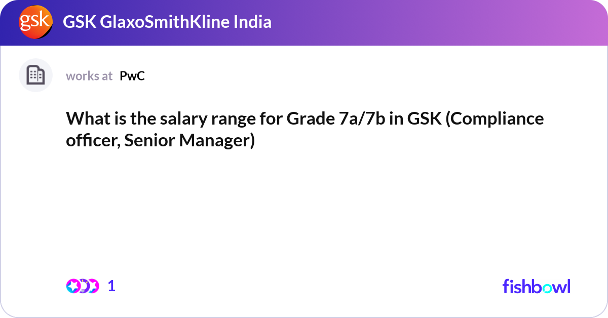 What is the salary range for Grade 7a/7b in GSK (C... | Fishbowl