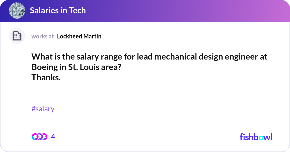 What is the salary range for lead mechanical desig... | Fishbowl