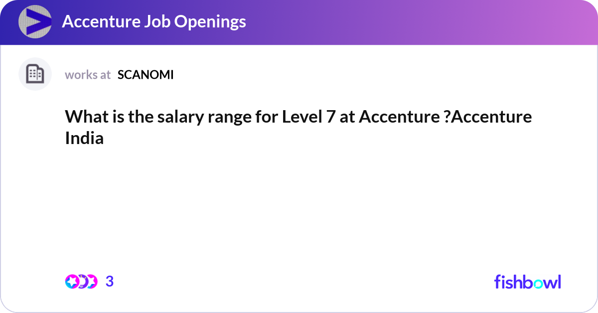 What is the salary range for Level 7 at Accenture ... | Fishbowl
