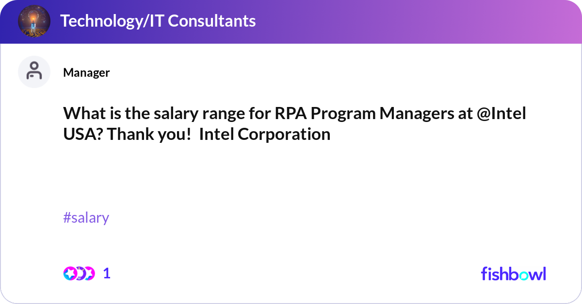 What is the salary range for RPA Program Managers ... | Fishbowl