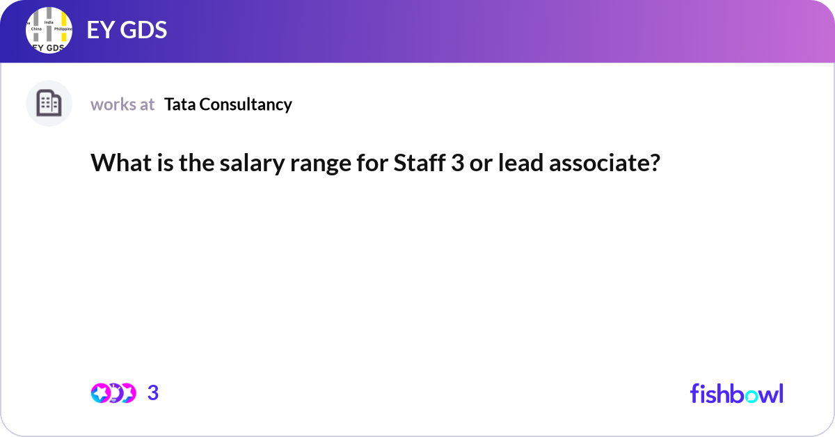 What is the salary range for Staff 3 or lead assoc... | Fishbowl