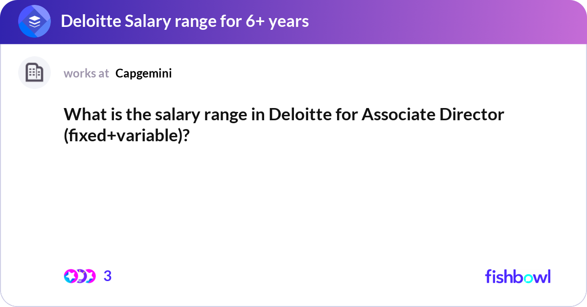 What is the salary range in Deloitte for Associate... | Fishbowl