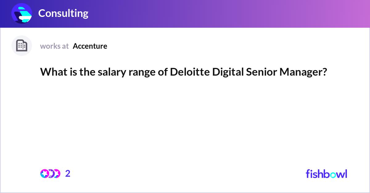 What is the salary range of Deloitte Digital Senio... | Fishbowl