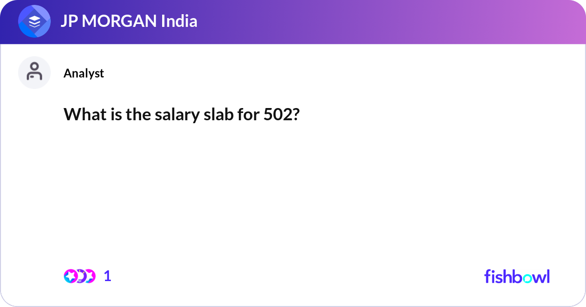 What is the salary slab for 502? | Fishbowl