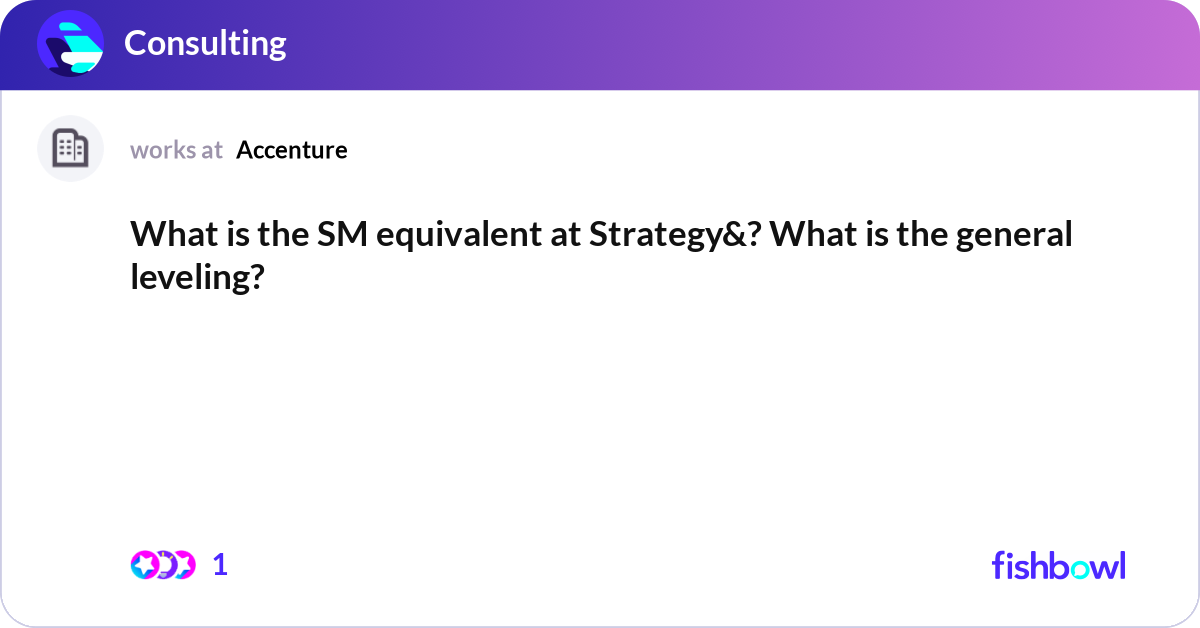 What is the SM equivalent at Strategy&? What is th... | Fishbowl