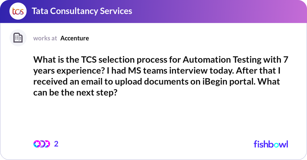 What is the TCS selection process for Automation T... | Fishbowl