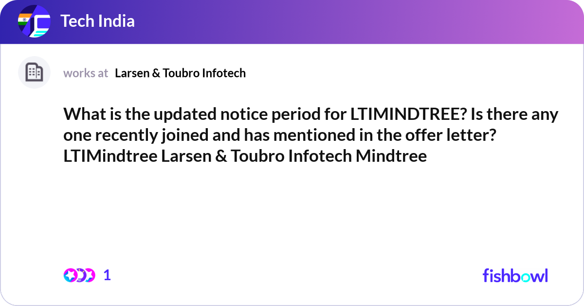 What is the updated notice period for LTIMINDTREE?... | Fishbowl