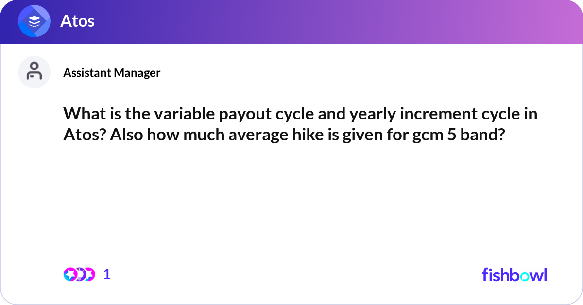 What is the variable payout cycle and yearly incre... | Fishbowl