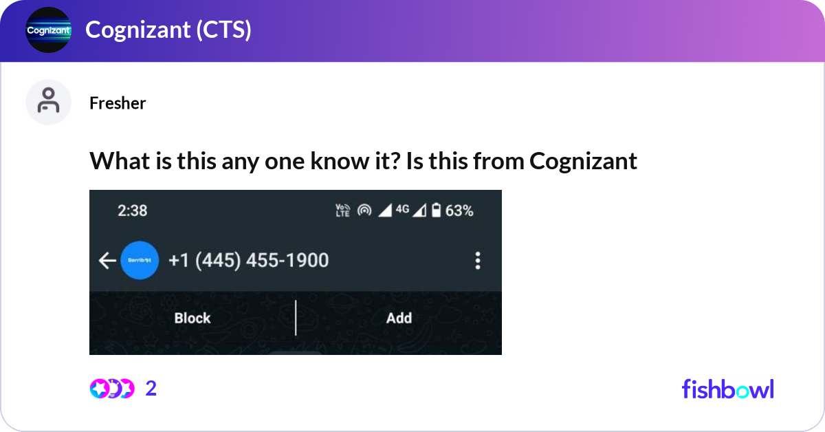 What is this any one know it? Is this from Cogniza... | Fishbowl