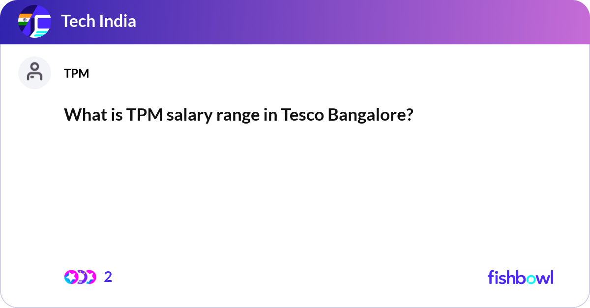 What is TPM salary range in Tesco Bangalore? | Fishbowl