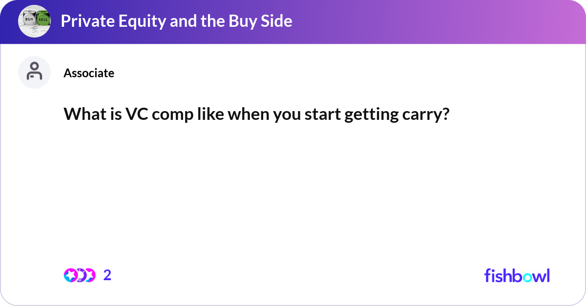 What is VC comp like when you start getting carry?... | Fishbowl
