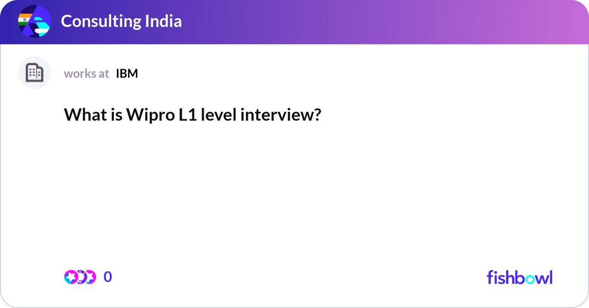 What is Wipro L1 level interview? | Fishbowl