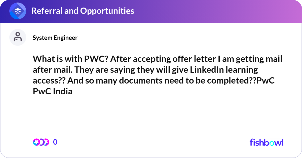 What is with PWC? After accepting offer letter I a... | Fishbowl