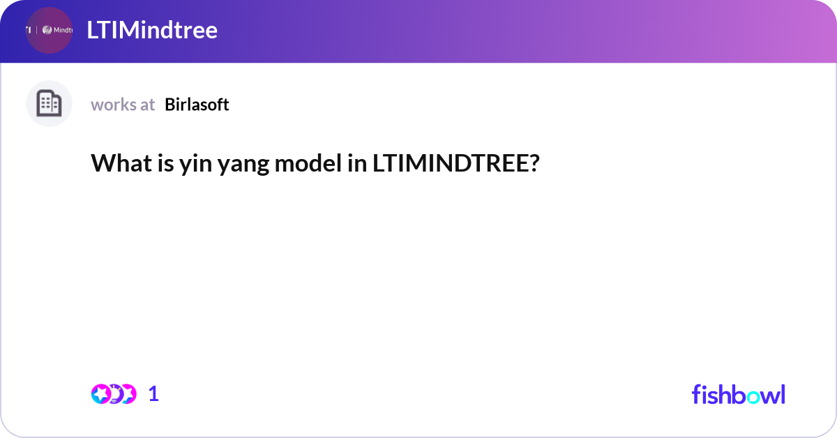 What is yin yang model in LTIMINDTREE? | Fishbowl