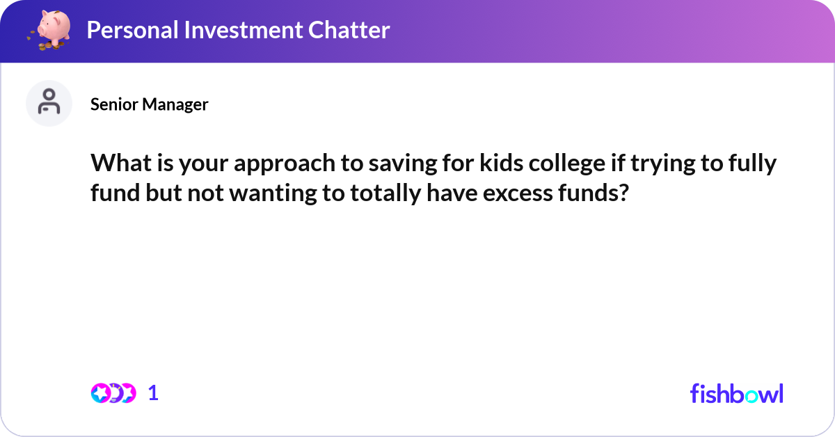 What is your approach to saving for kids college i... | Fishbowl