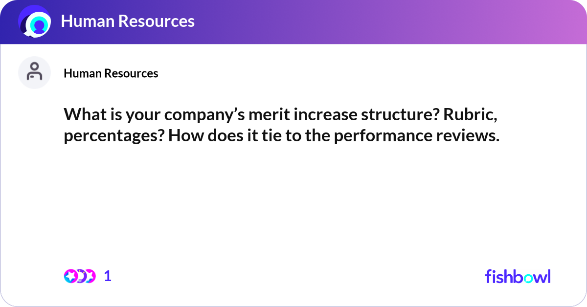 What is your company’s merit increase structure? R... | Fishbowl